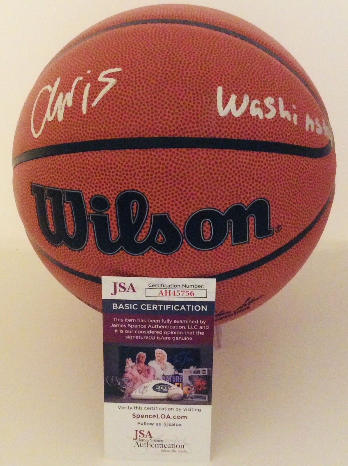 CHRIS WASHINGTON JR SIGNED WILSON NBA BASKETBALL FUTURE STAR JSA COA ...