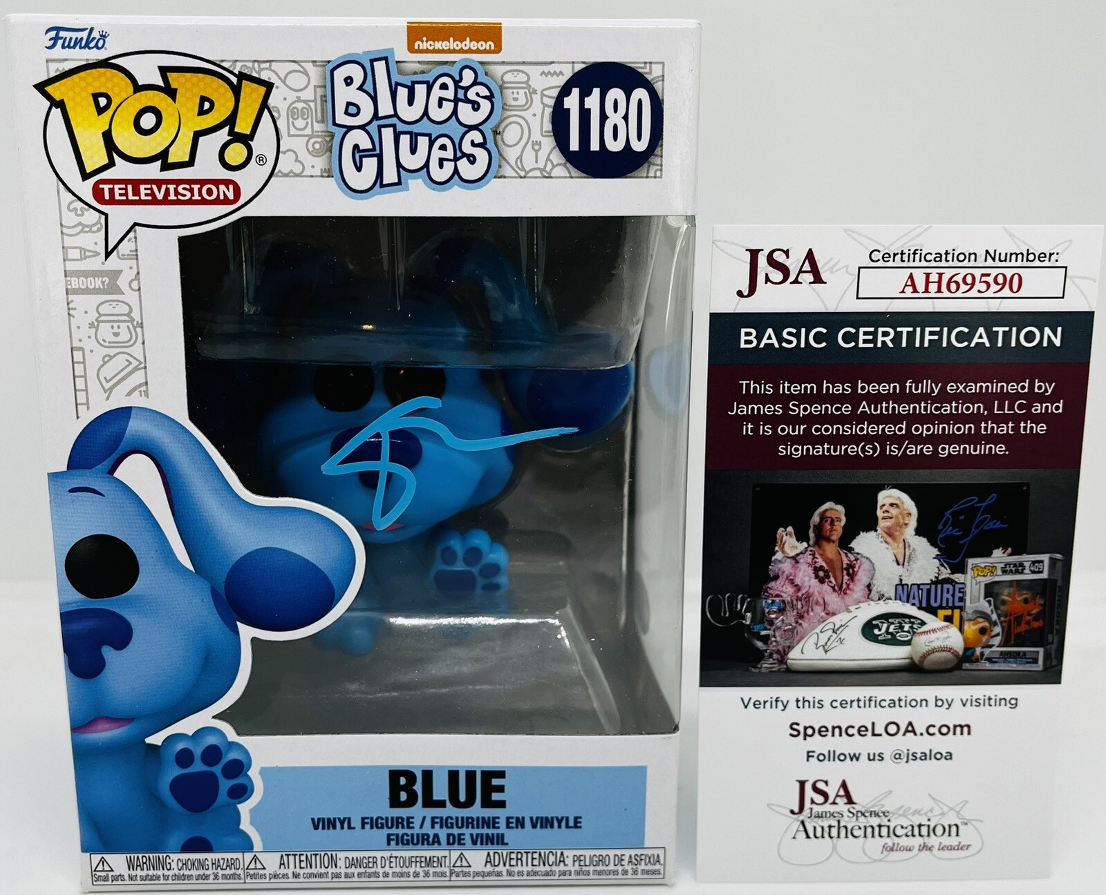STEVE BURNS SIGNED BLUE FUNKO POP FIGURE BLUE'S CLUES TV SHOW JSA COA ...