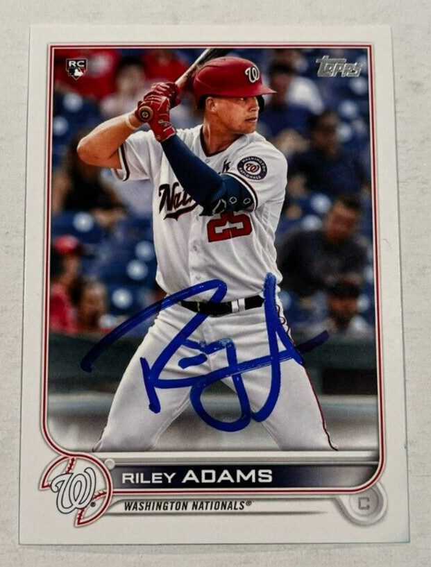 RILEY ADAMS SIGNED 2022 TOPPS BASEBALL CARD AUTOGRAPH AUTO | Autographia