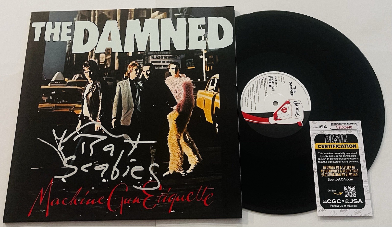 THE DAMNED SIGNED MACHINE GUN ETIQUETTE VINYL RECORD ALBUM RAT SCABIES ...