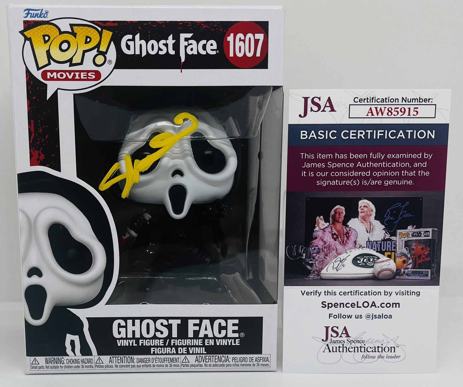 SKEET ULRICH SIGNED GHOSTFACE POP FUNKO FIGURE SCREAM MOVIE BILLY ...