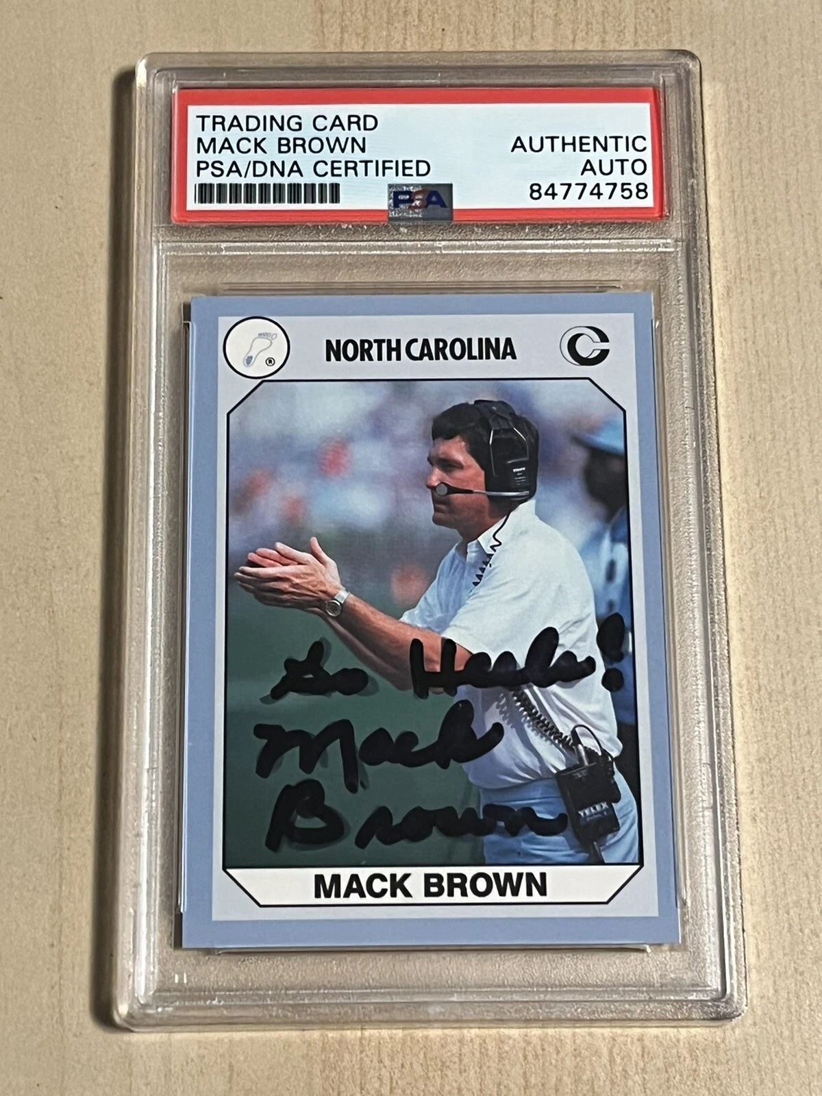 MACK BROWN 1990 COLLEGIATE COLLECTION UNC SIGNED AUTOGRAPHED CARD ...