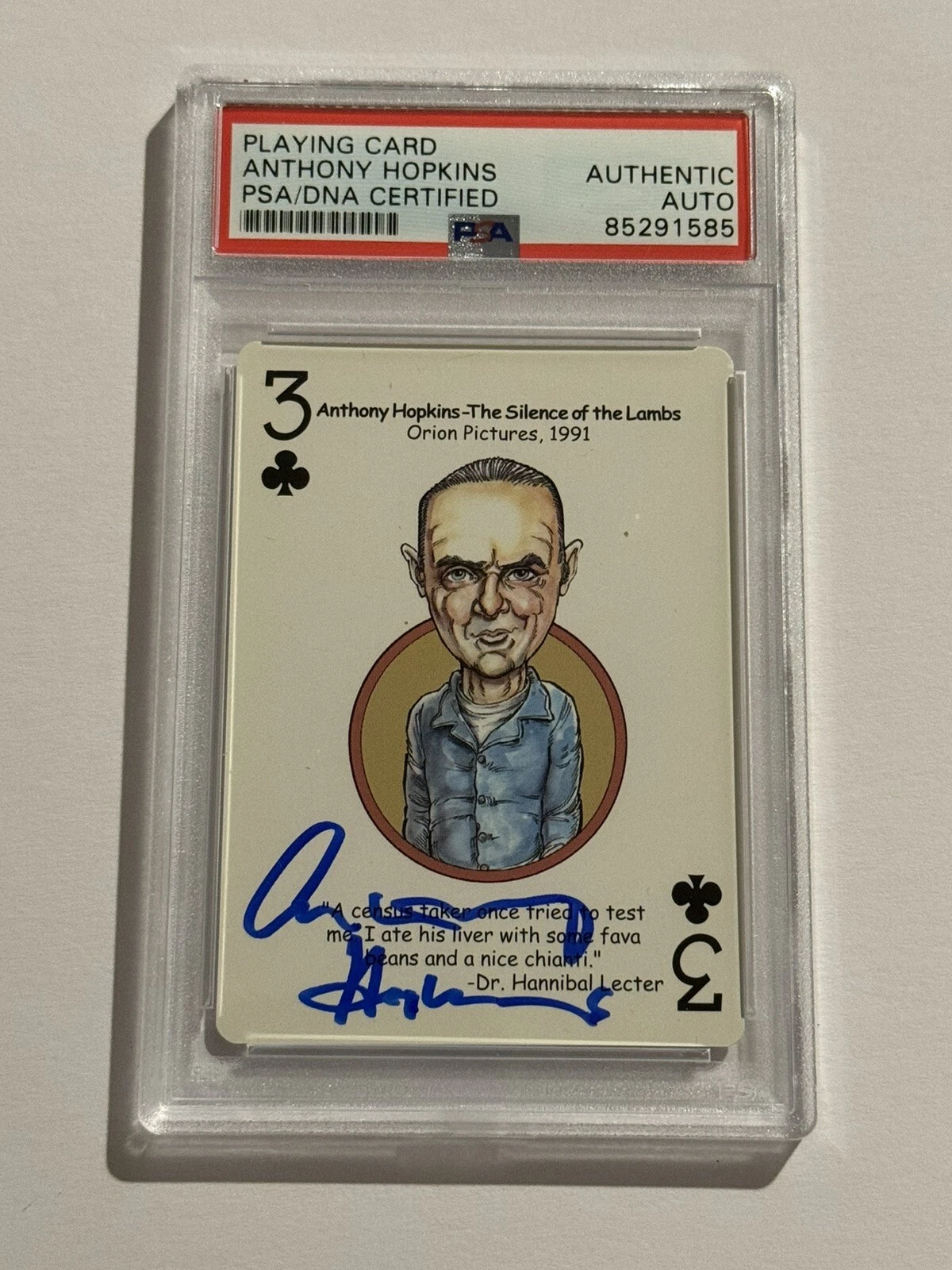 Anthony Hopkins SIGNED AUTO Actor Silence of the Lambs Playing Card ...