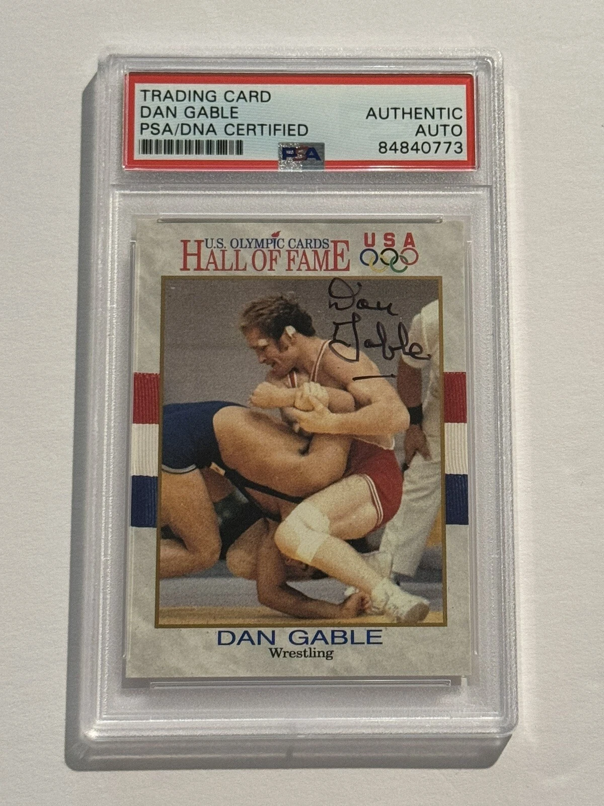 DAN GABLE SIGNED 1991 IMPEL OLYMPIC HALL OF FAME WRESTLING CARD PSA/DNA ...