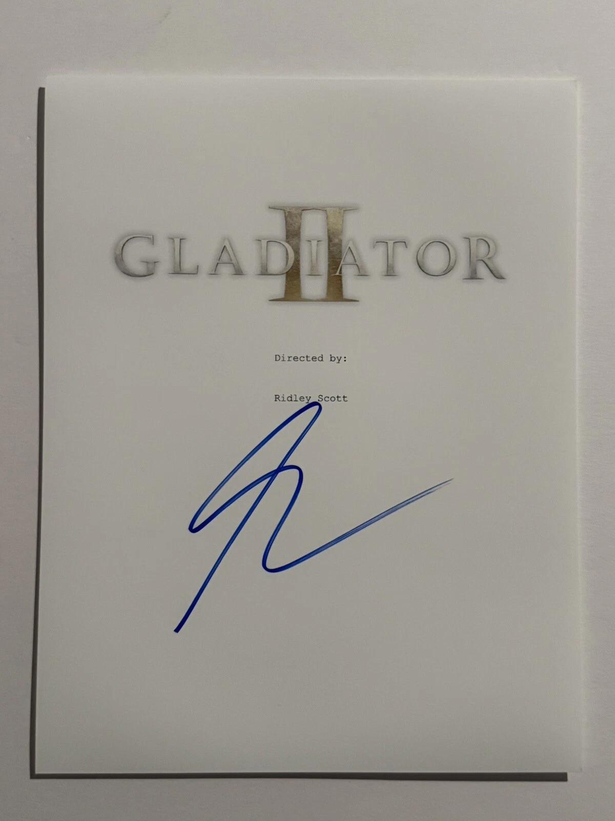 FRED HECHINGER SIGNED SCRIPT COVER ACTOR AUTOGRAPHED GLADIATOR 2 MOVIE ...