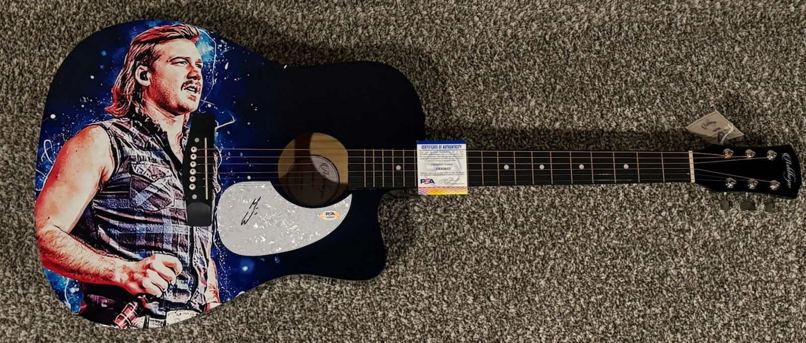 MORGAN WALLEN HAND SIGNED CUSTOM GUITAR COUNTRY MUSIC STAR AUTOGRAPHED ...