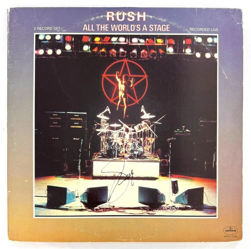 Geddy Lee Rush Signed Autograph Album Vinyl Record - All World's A ...