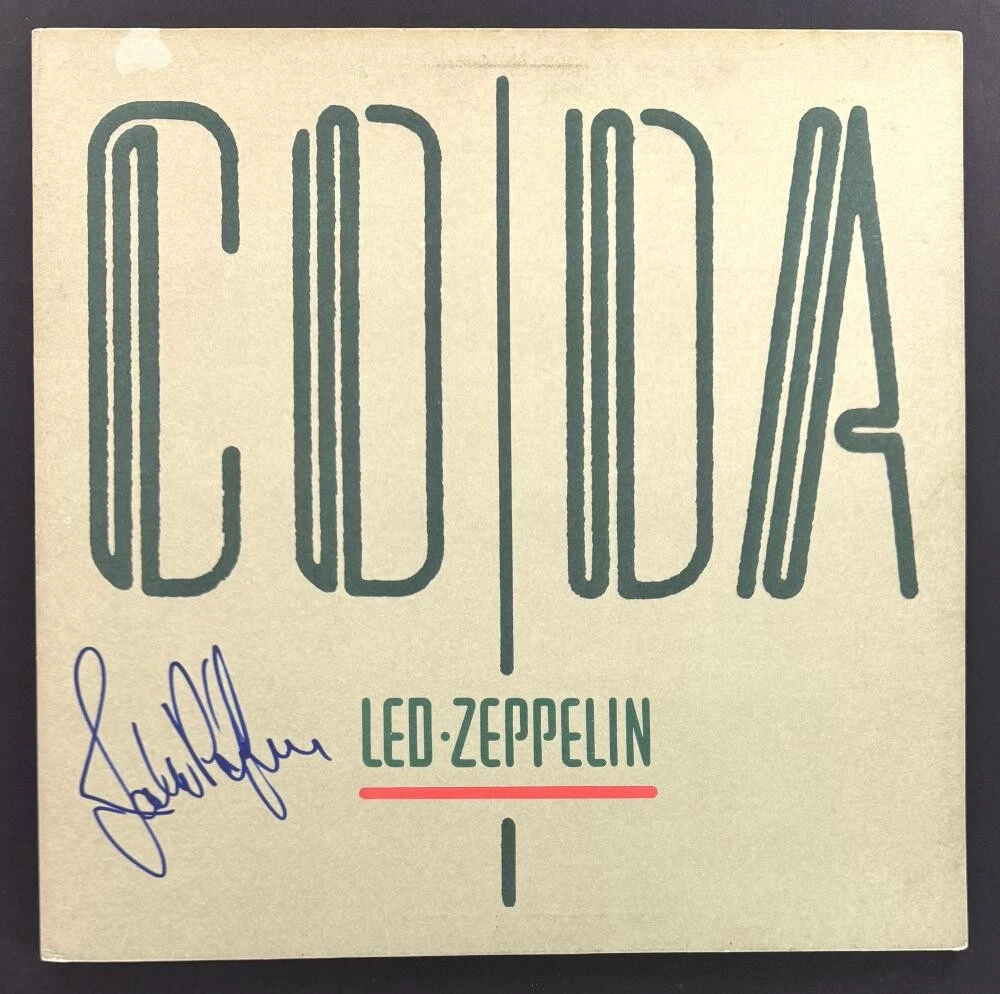 John Paul Jones Led Zeppelin Signed Autograph Album Vinyl Record - Coda ...