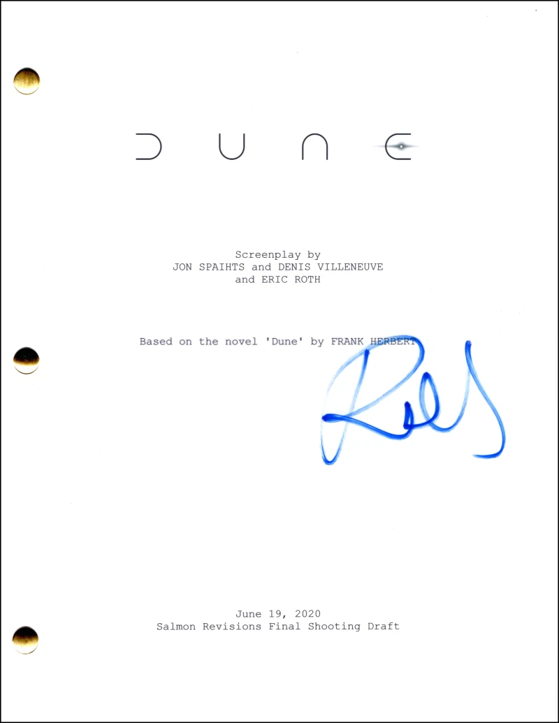 Rebecca Ferguson Signed Autograph Dune Full Movie Script Screenplay ...
