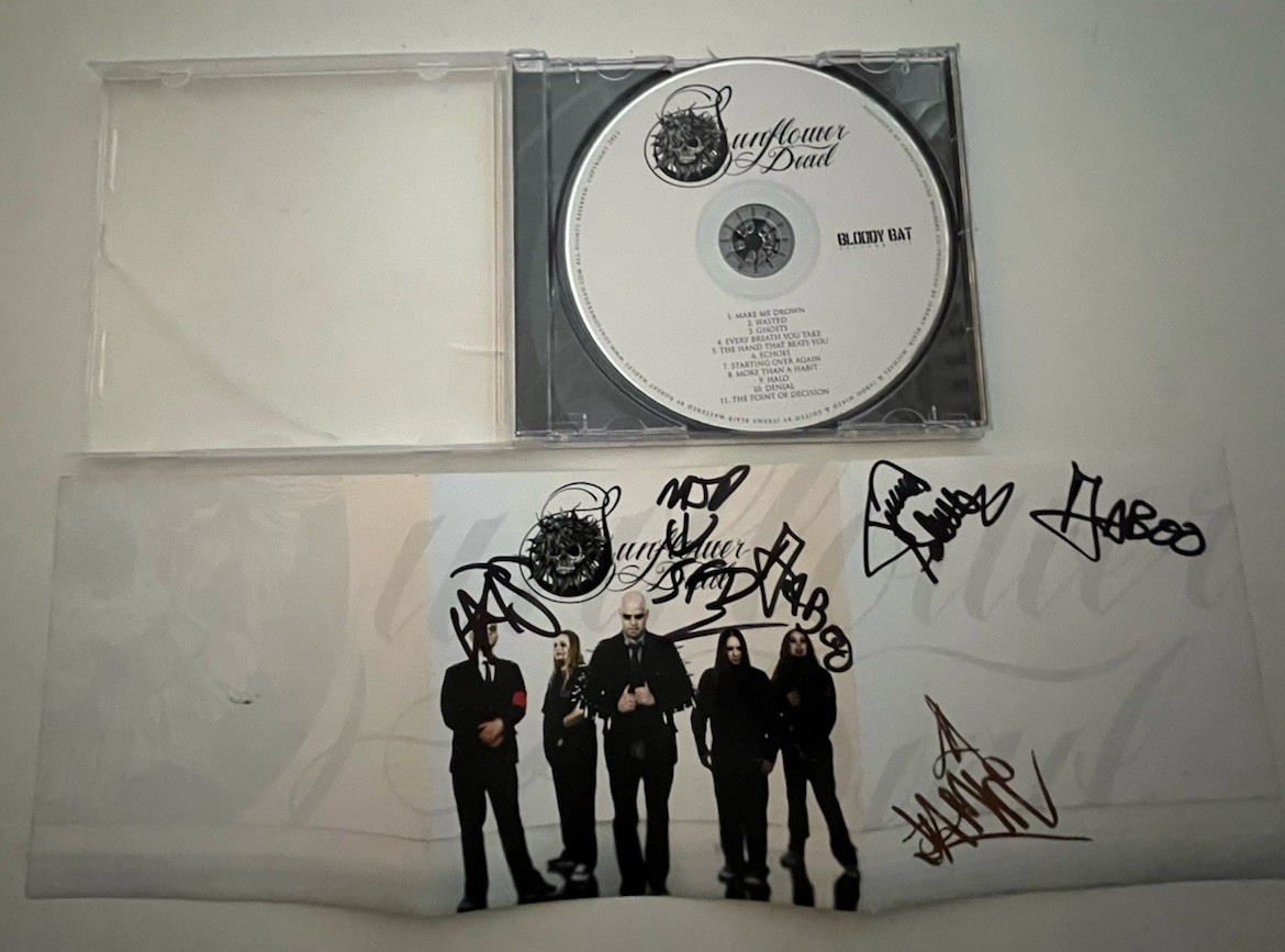 Sunflower Dead: Signed Artwork 5 AUTOGRAPHS nu metal hard rock band all ...