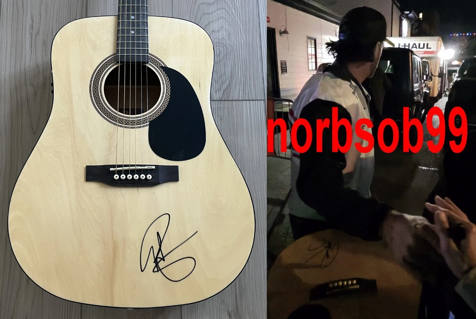 RILEY GREEN SIGNED AUTOGRAPH 41" ACOUSTIC GUITAR w/EXACT PROOF ...
