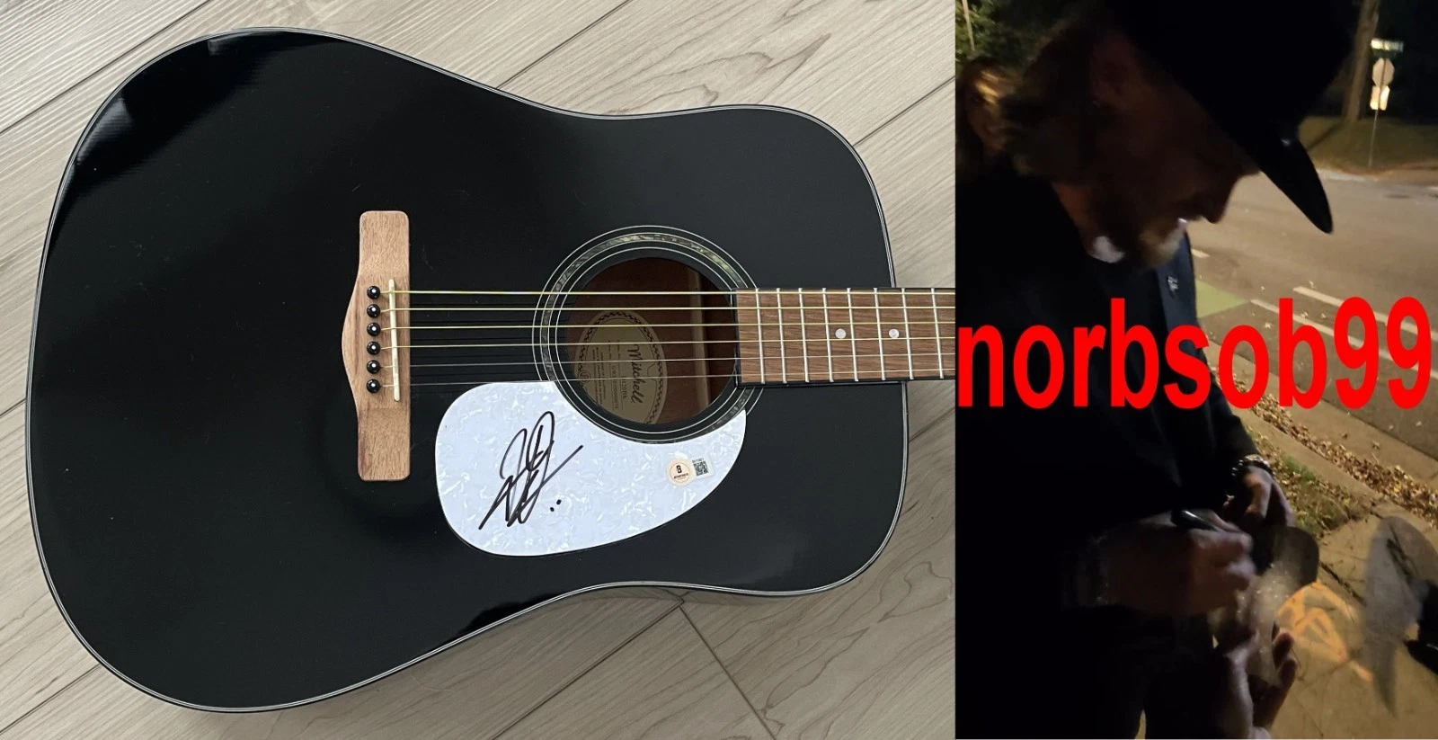 JACKSON DEAN SIGNED AUTOGRAPH 41" ACOUSTIC GUITAR w/EXACT PROOF ...