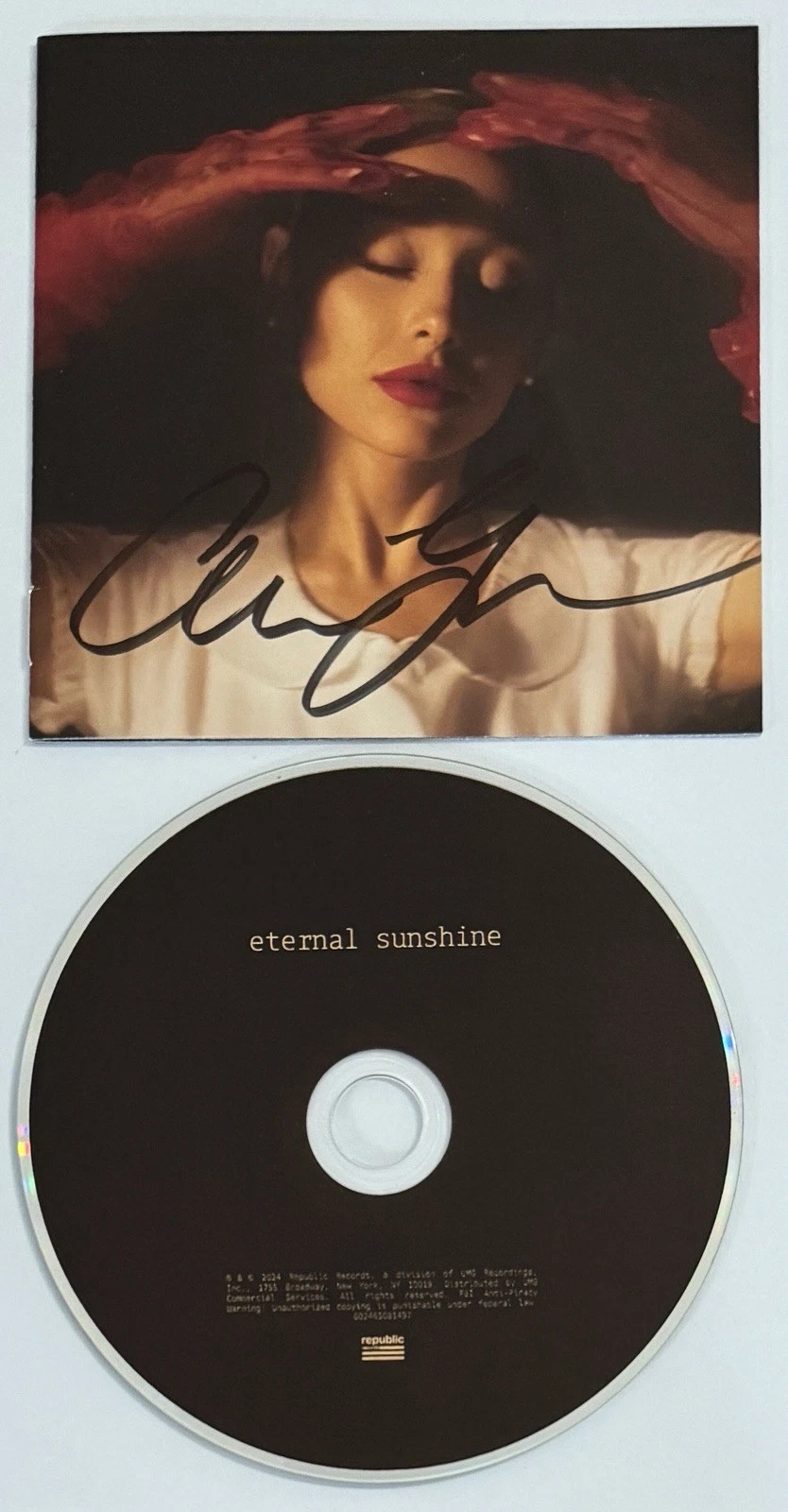 Ariana Grande Signed Eternal Sunshine Cd Book Autograph Psa Dna Wicked