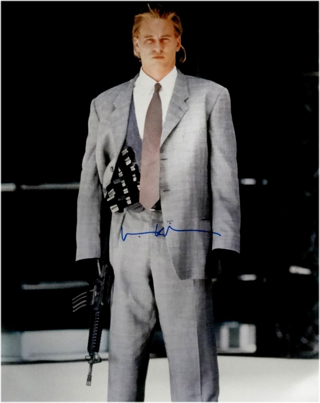Val Kilmer Hand Signed 16x20 Photo Heat Sexy Pose Grey Suit With Gun ...