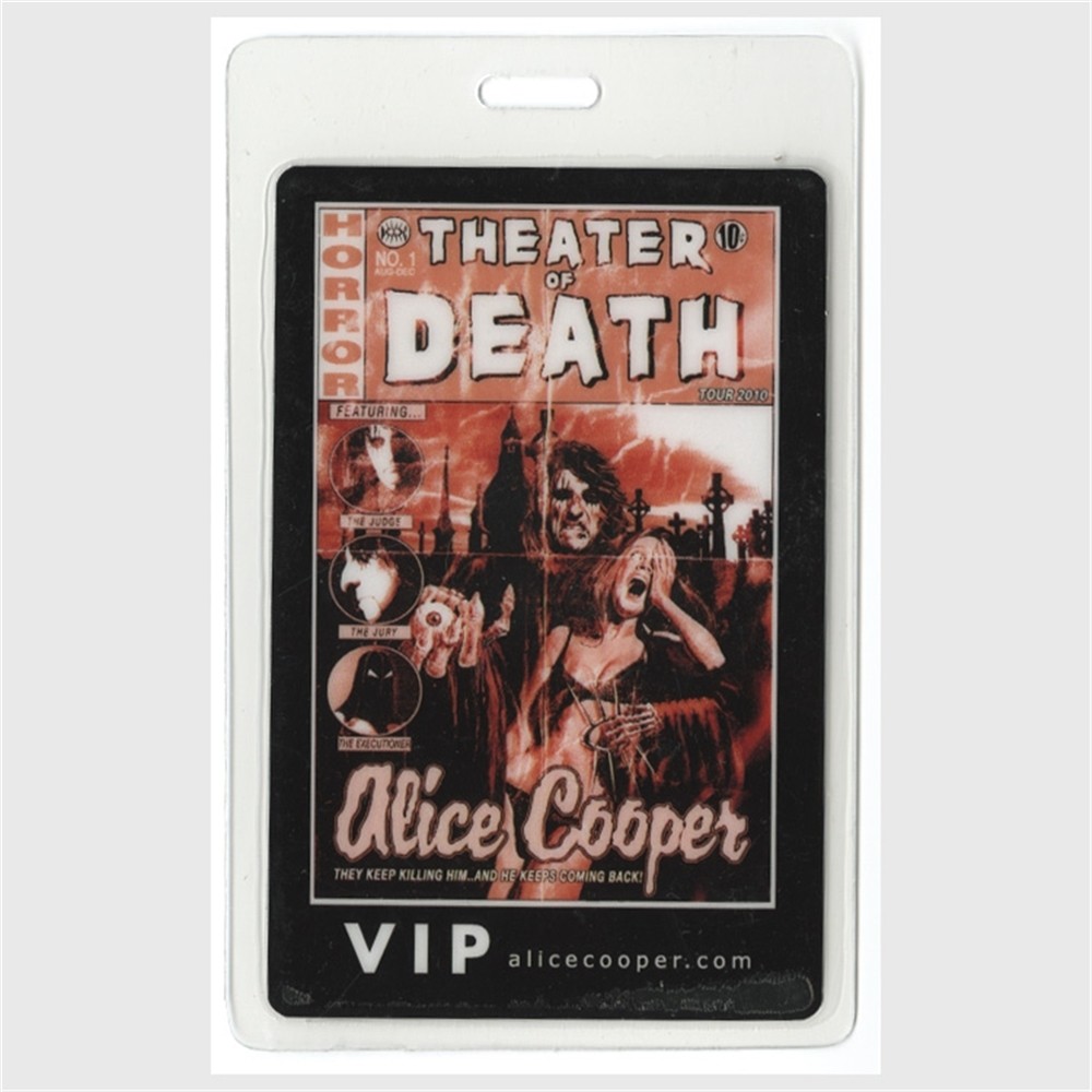 Alice Cooper 2010 Theater of Death Tour VIP Laminated Backstage Pass ...