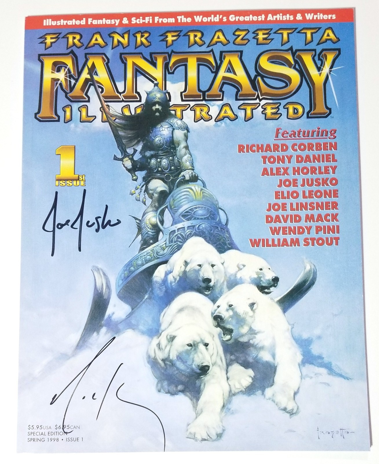 Joe Jusko & David Mack SIGNED Frank Frazetta Fantasy Comic Magazine ...