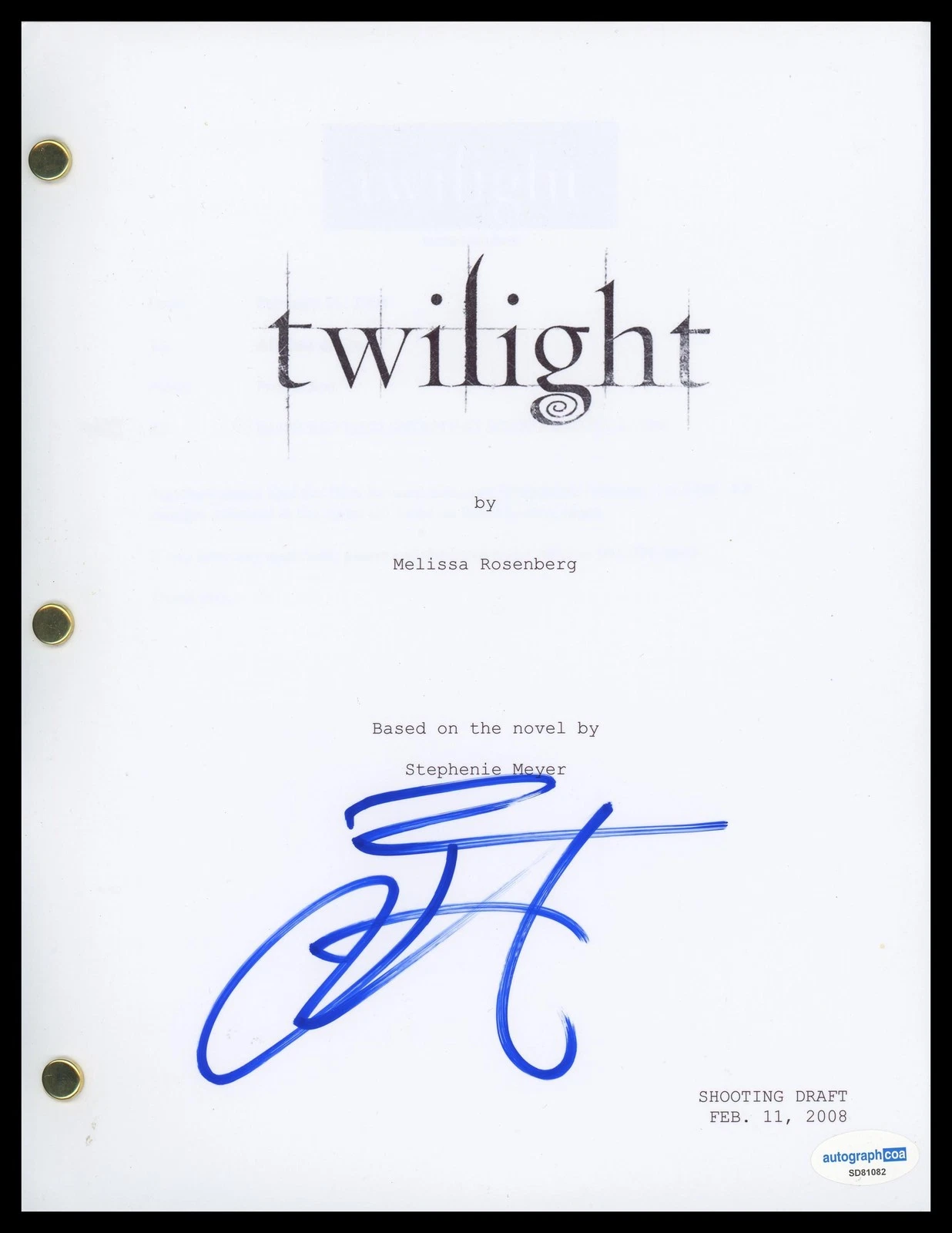 Taylor Lautner "Twilight" AUTOGRAPH Signed 'Jacob' Full Script ...