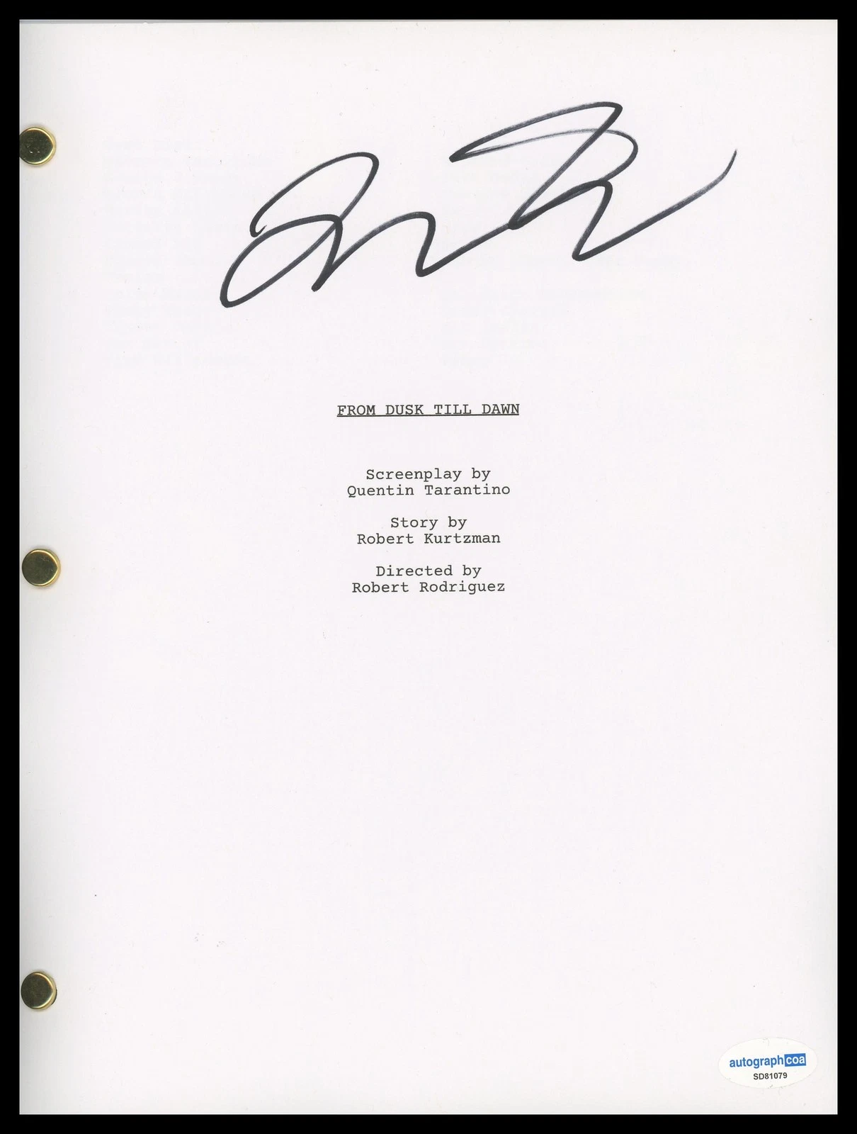 Quentin Tarantino "From Dusk Till Dawn" AUTOGRAPH Signed Script ...