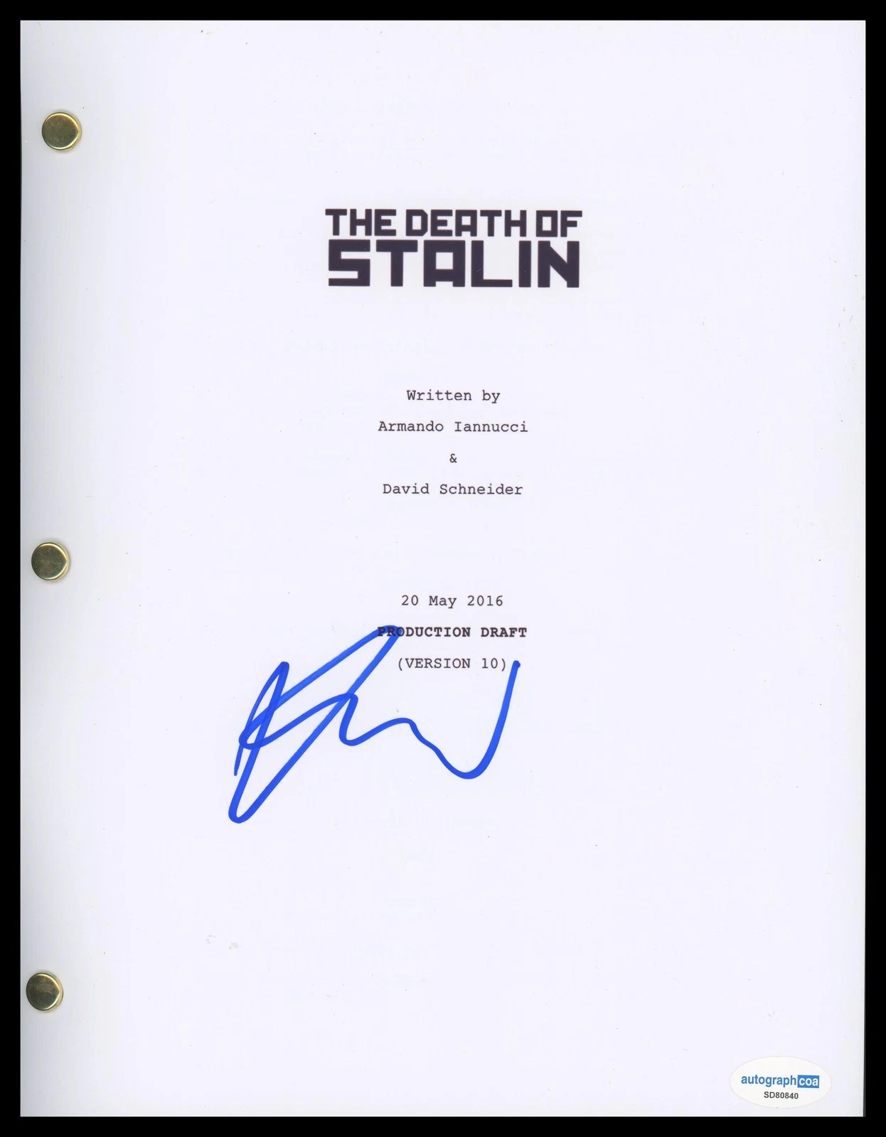 Rupert Friend "The Death of Stalin" AUTOGRAPH Signed Full Script ...