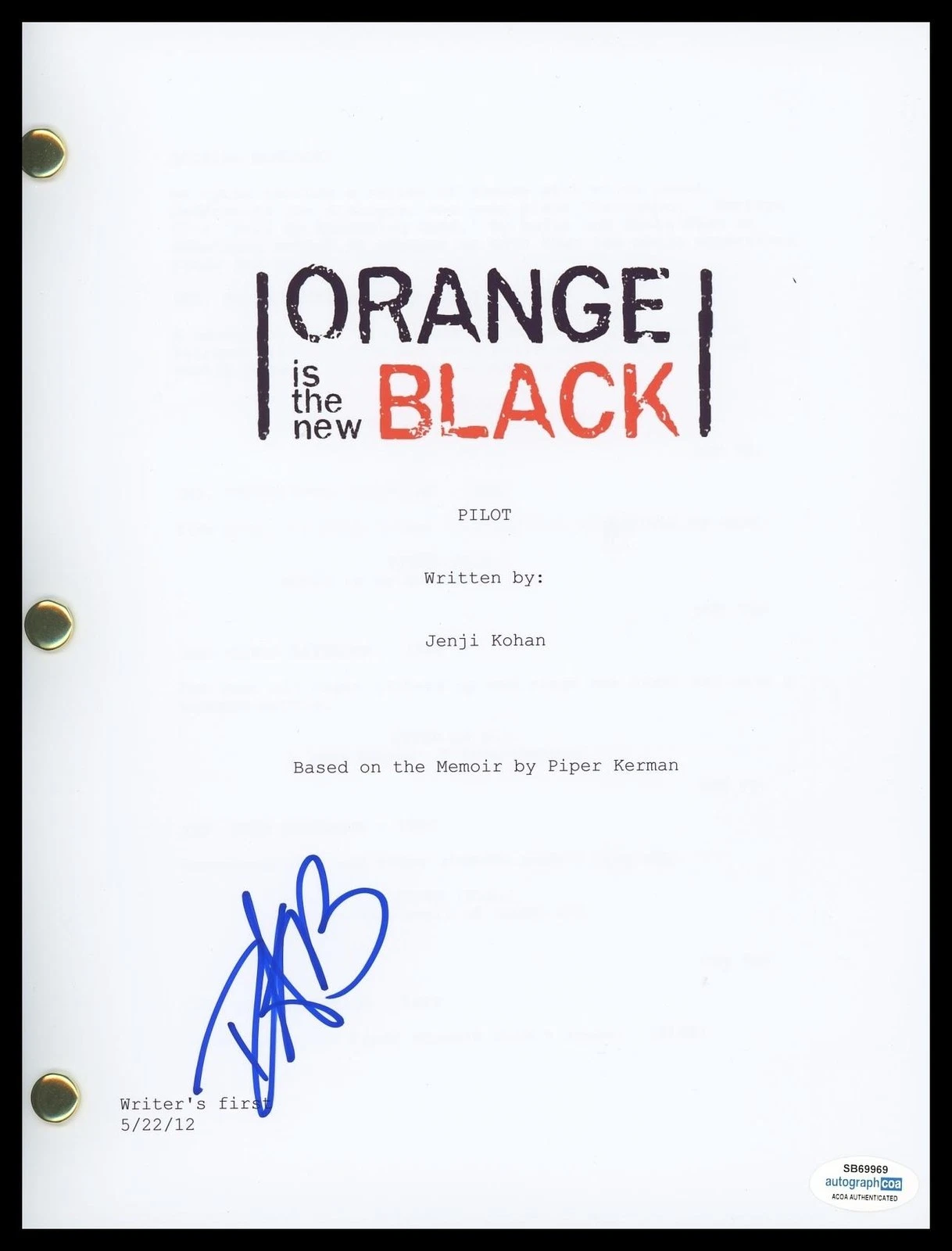 Danielle Brooks "Orange Is the New Black" AUTOGRAPH Signed Pilot Script ...