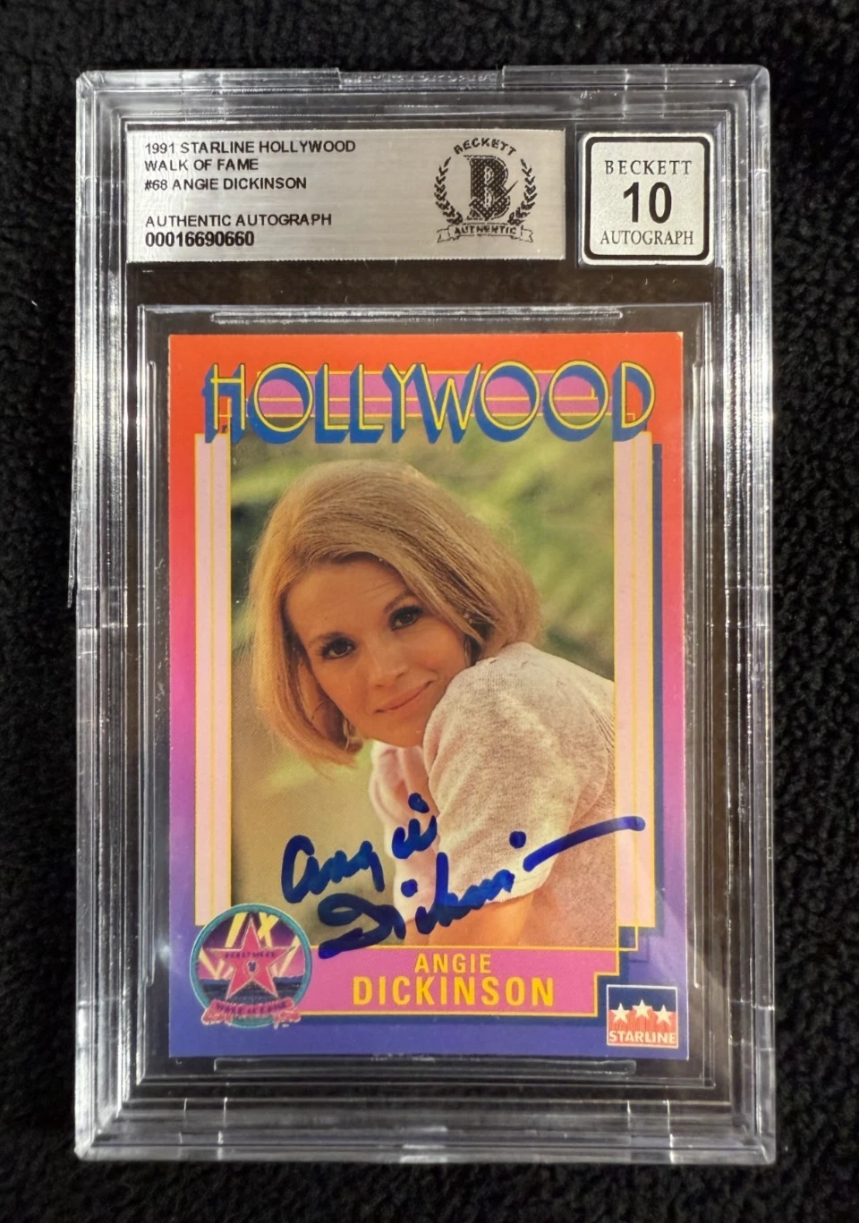 Angie Dickinson Signed 1991 Walk Of Fame Card #68 Police Woman Beckett ...