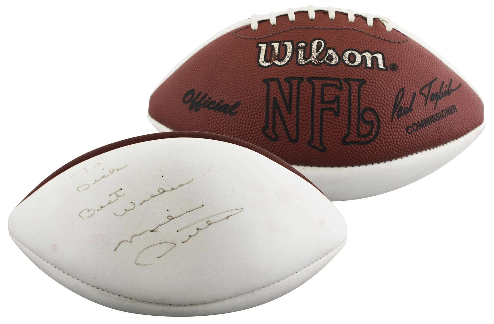 Bears Mike Ditka "Best Wishes" Signed Wilson White Panel Football BAS # ...