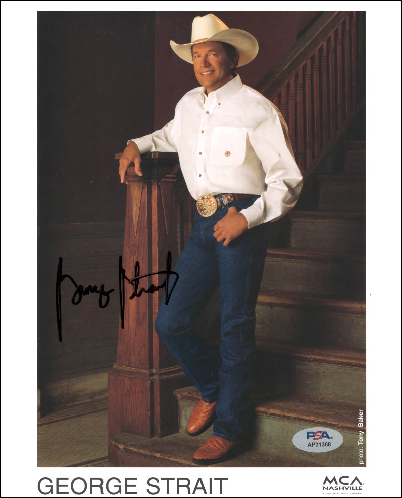 George Strait Signed Autograph 8x10 Photo - Vintage Promo Photo w/ PSA ...