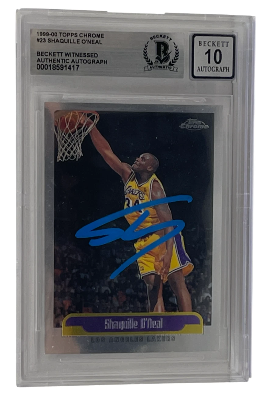 Shaquille O'Neal Signed 1999-00 Topps Chrome Card BAS Slabbed Auto ...