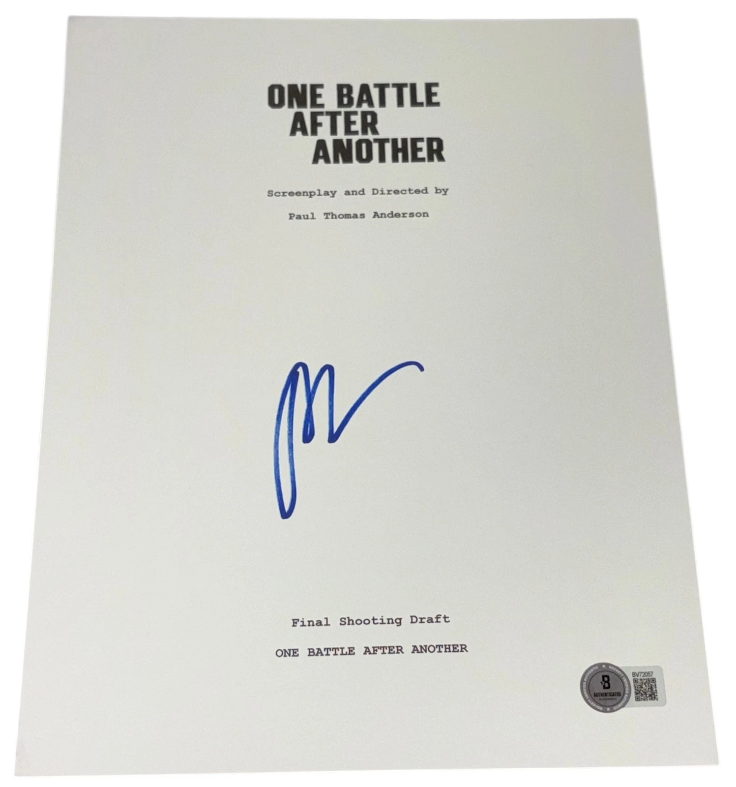 Paul Thomas Anderson Signed Autograph One Battle After Another Script ...