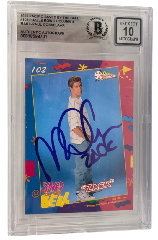Mark-Paul Gosselaar Signed Saved by the Bell 1992 Pacific Card #102 ...