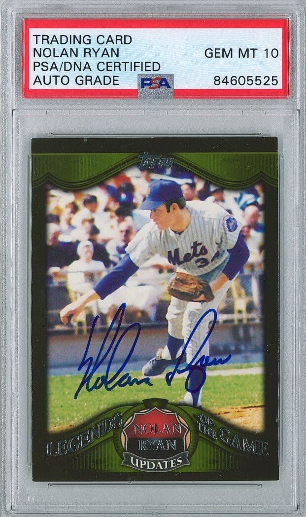 Nolan Ryan Signed 2009 Topps Legends of the Game LGU19 PSA 84605525 GM ...