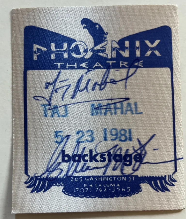 Taj Mahal & Ellen Mcllwaine Signed Autographed 1981 Backstage Pass BAS ...