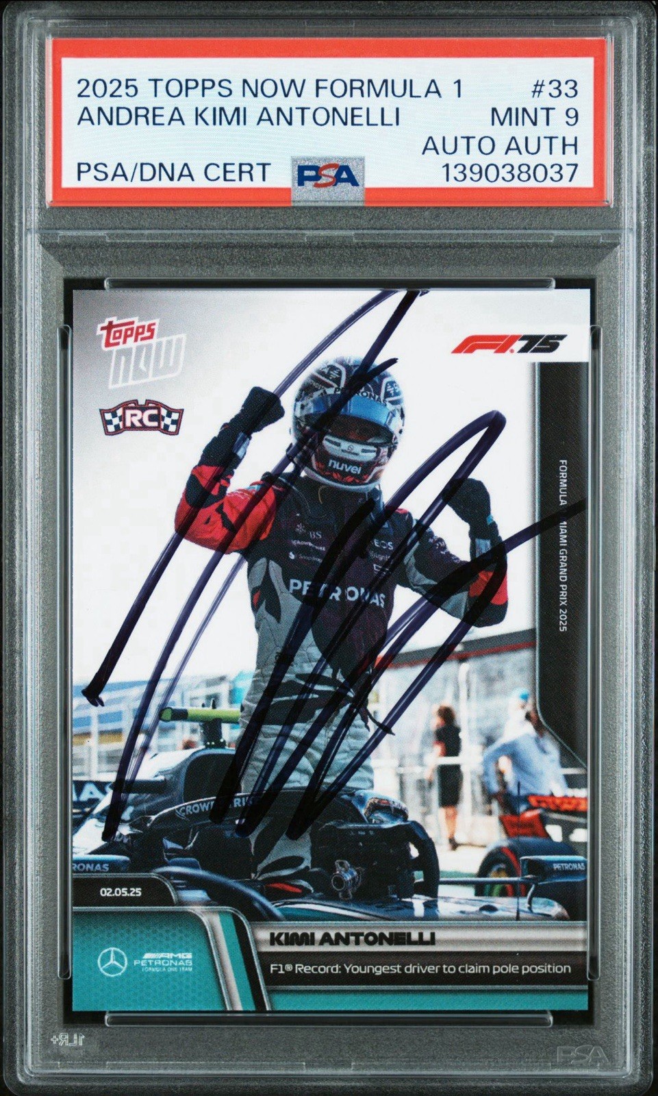2025 Topps Now F1 #33 Kimi Antonelli F1 Record Youngest Pole Rookie ...