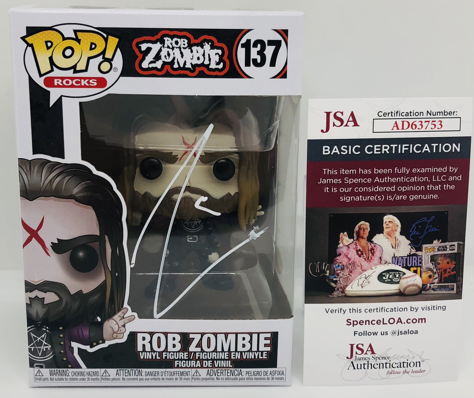ROB ZOMBIE SIGNED POP ROCKS FUNKO FIGURE WHITE ZOMBIE ROCK LEGEND JSA ...
