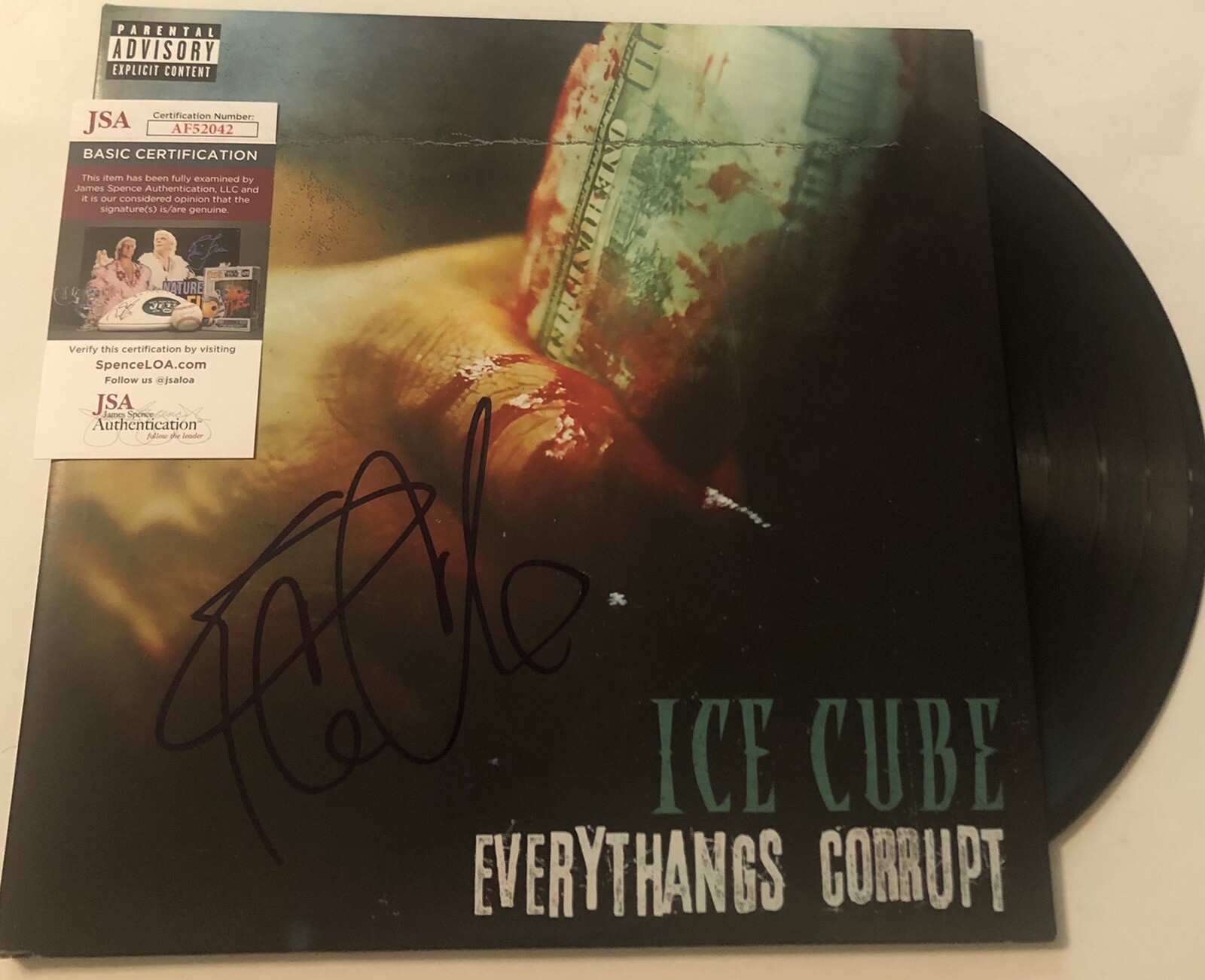 ICE CUBE SIGNED EVERYTHANGS CORRUPT VINYL LP RECORD ALBUM PROOF JSA COA ...