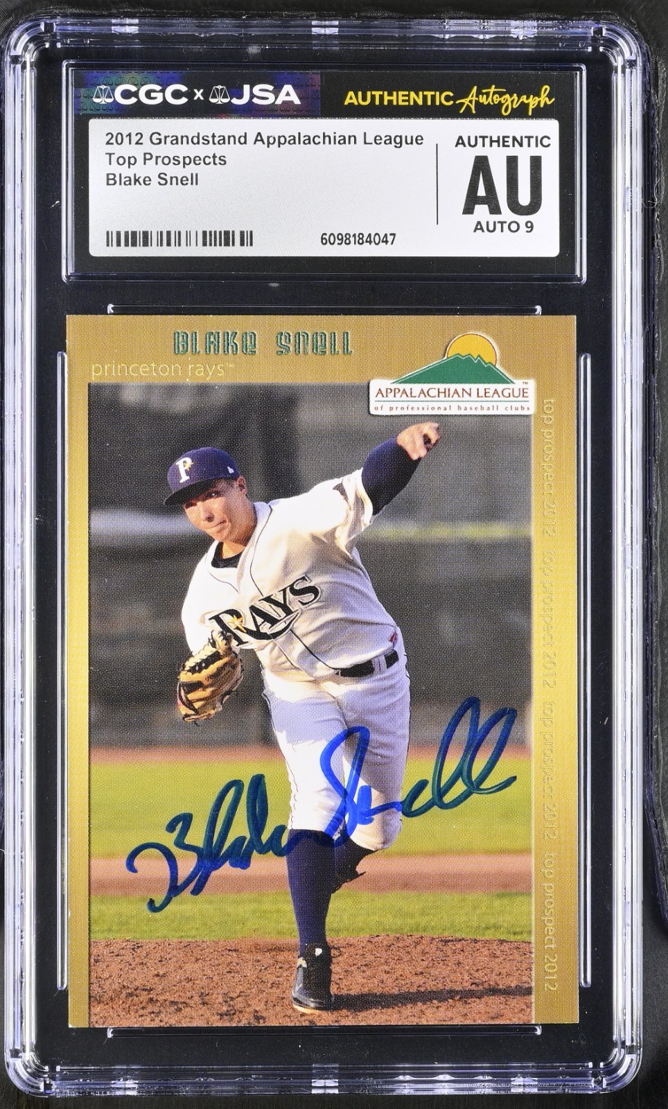 BLAKE SNELL SIGNED 2012 APPALACHIAN LEAGUE TOP PROSPECTS CARD CGC AU ...
