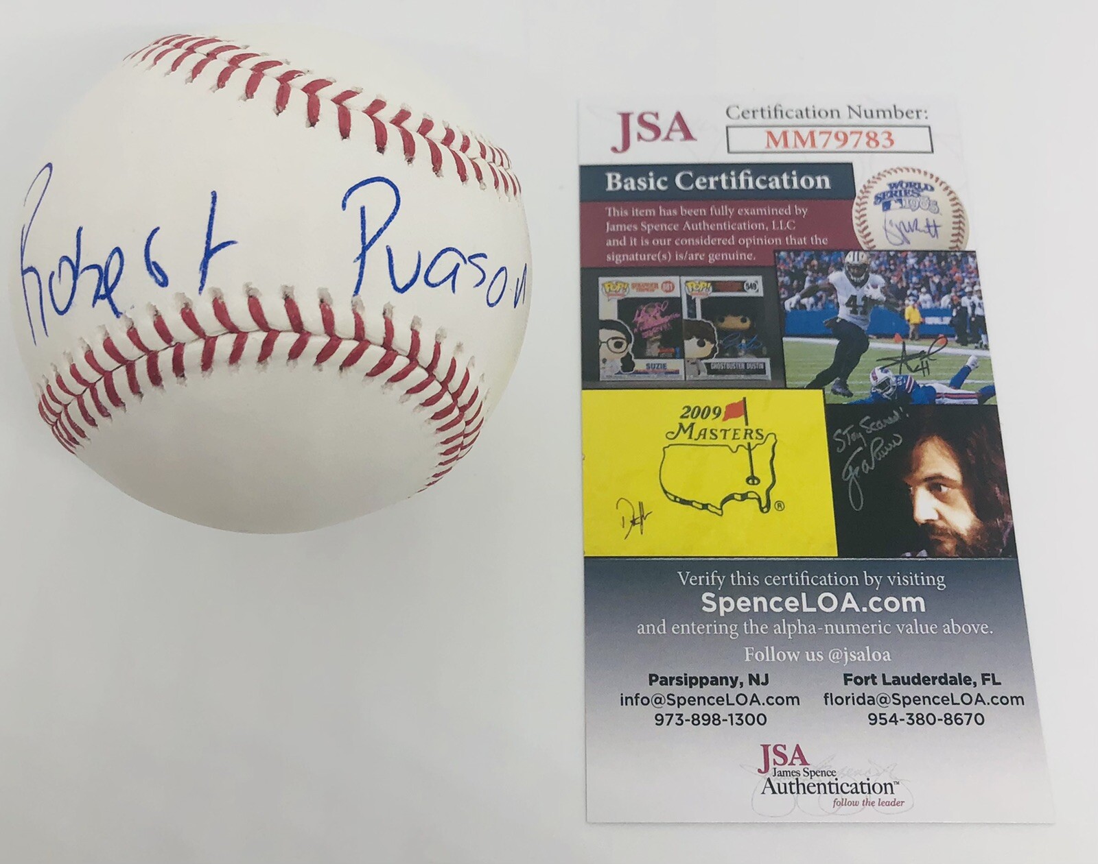 ROBERT PUASON SIGNED RAWLINGS MLB MAJOR LEAGUE BASEBALL OAKLAND ...