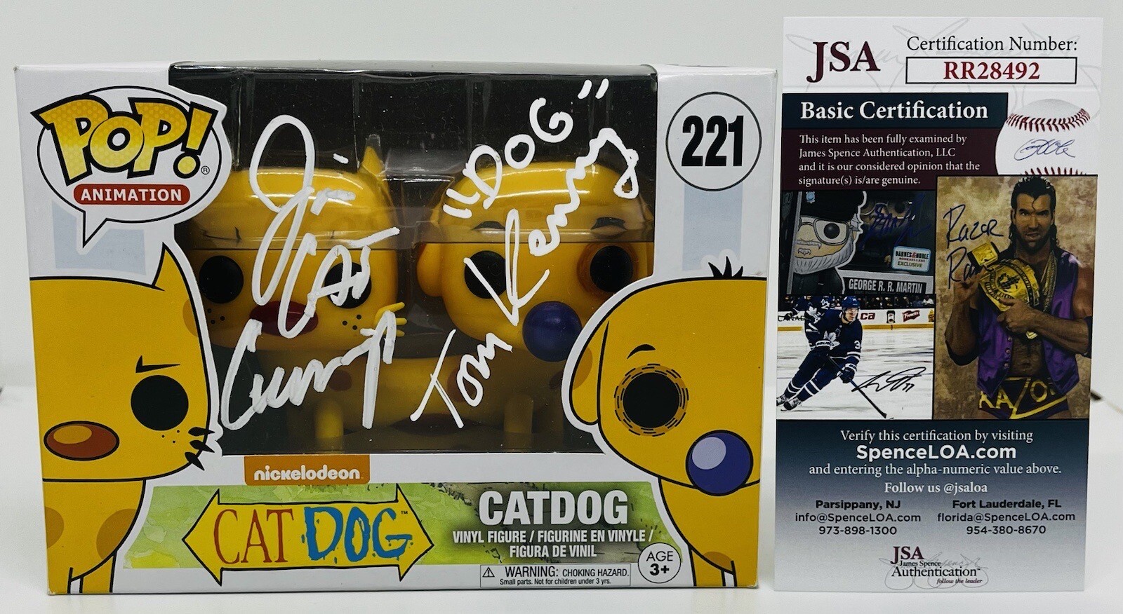 TOM KENNY JIM CUMMINGS SIGNED CATDOG POP FUNKO FIGURE CARTOON CAT DOG ...