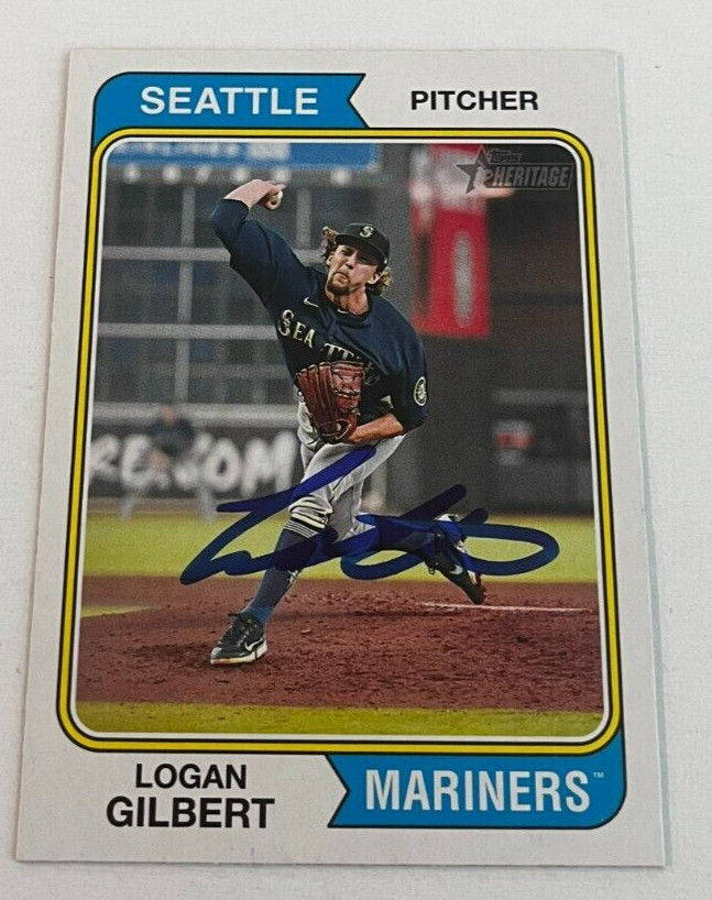 LOGAN GILBERT SIGNED 2023 TOPPS HERITAGE BASEBALL CARD AUTO | Autographia