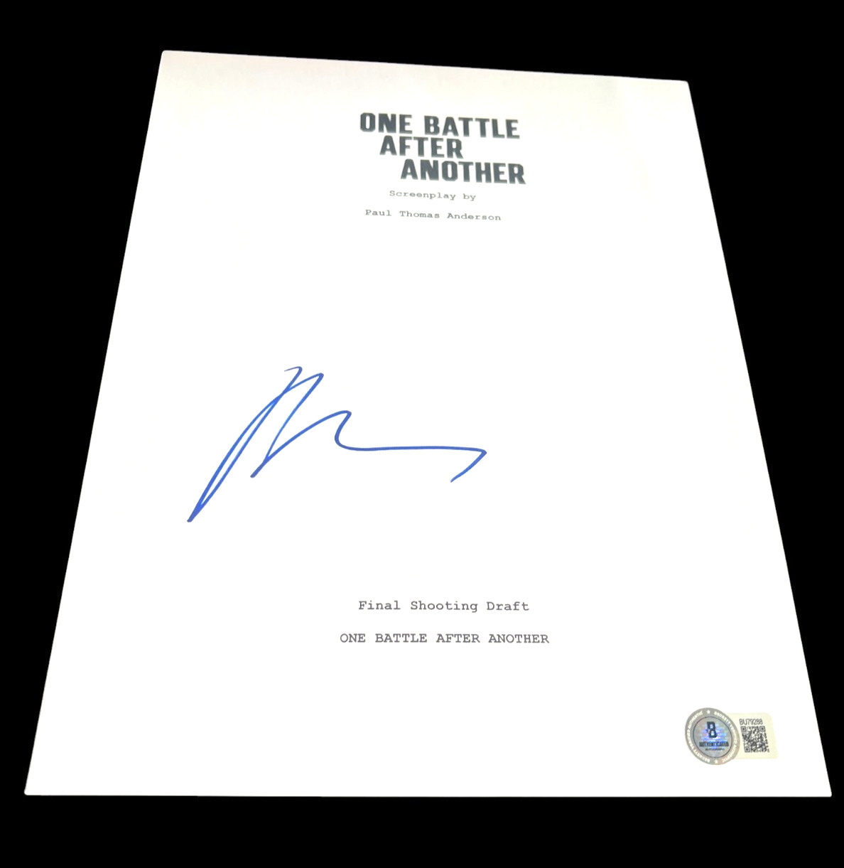PAUL THOMAS ANDERSON SIGNED AUTOGRAPH SCRIPT ONE BATTLE AFTER ANOTHER ...