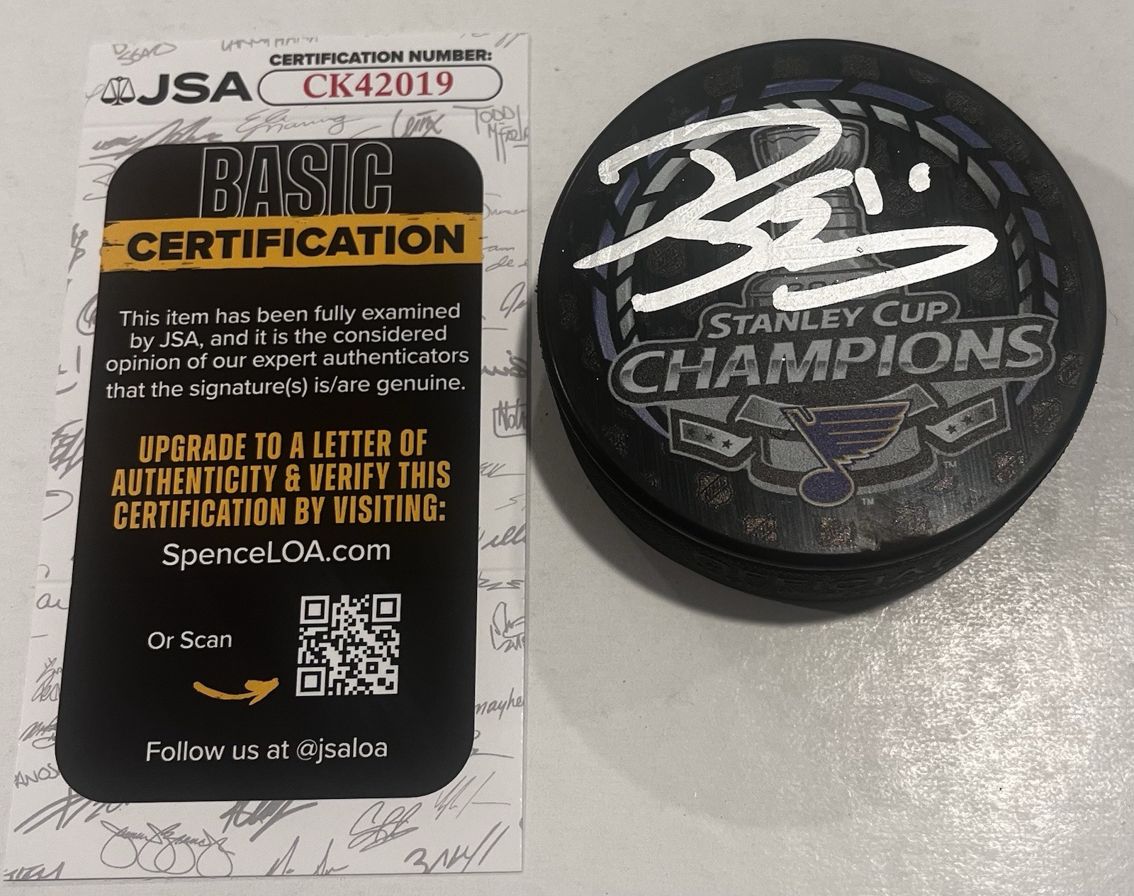 ROBERT THOMAS SIGNED ST LOUIS BLUES 2019 STANLEY CUP HOCKEY PUCK W ...