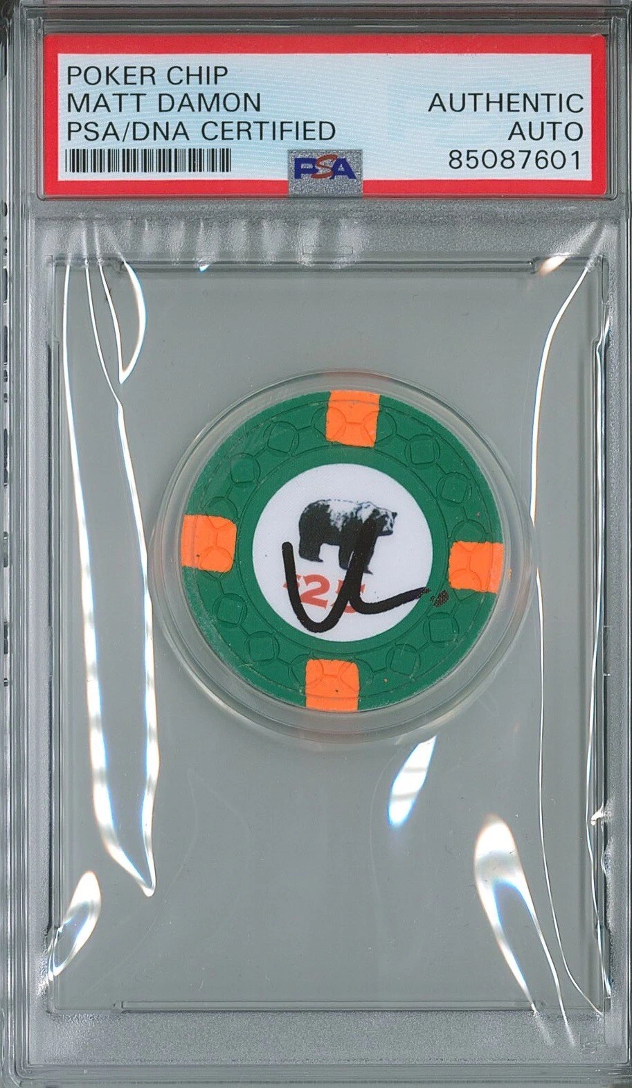 MATT DAMON SIGNED ROUNDERS $25 POKER CHIP FINAL SCENE PSA DNA ...