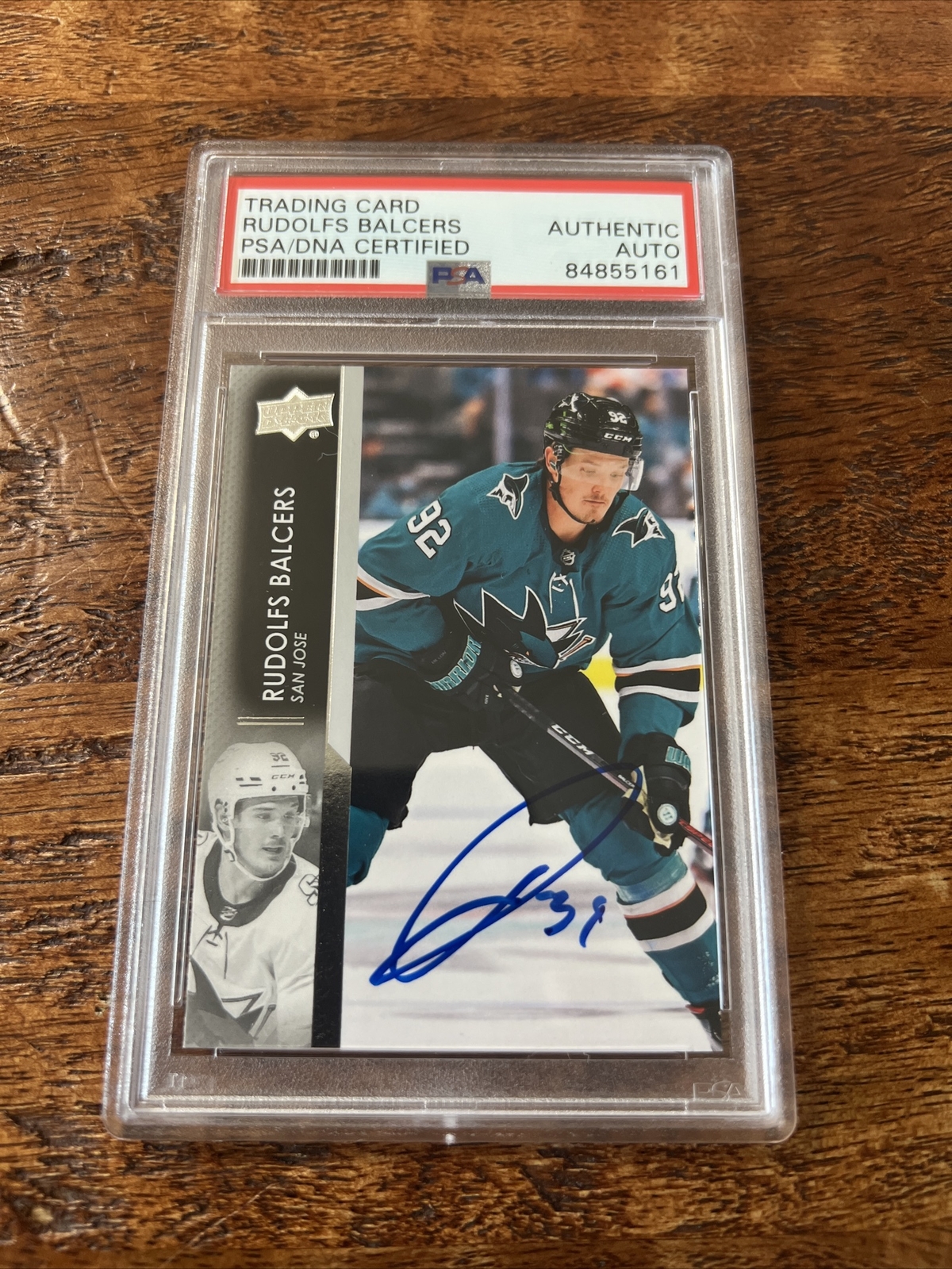 Rudolfs Balcers IP Signed Upper Deck Card Psa Dna Coa Slab Sharks ...