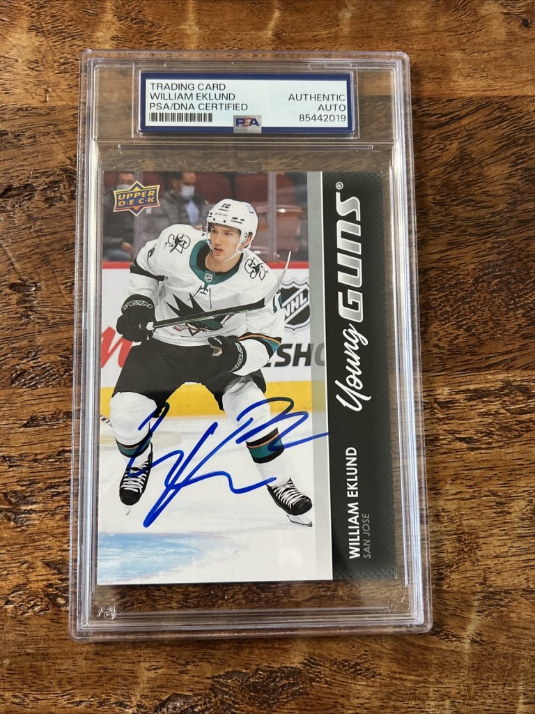 William Eklund IP Signed UD Jumbo Young Guns Card PSA DNA Coa Slab ...
