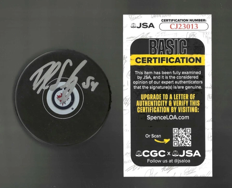 Dylan Samberg Signed Winnipeg Jets Puck JSA COA | Autographia