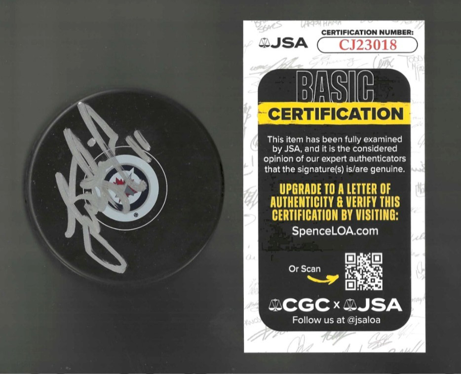 Scott Arniel Signed Winnipeg Jets Puck JSA COA | Autographia