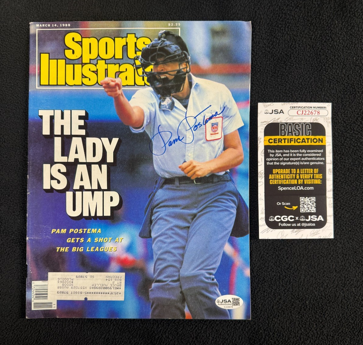 Pam Postema Signed 1st Lady MLB Umpire Sports Illustrated Magazine JSA ...
