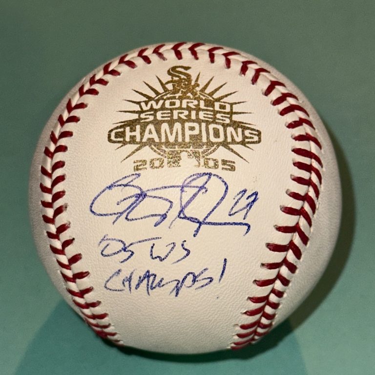 GEOFF BLUM Signed Official 2005 WORLD SERIES Baseball Beckett BAS with ...