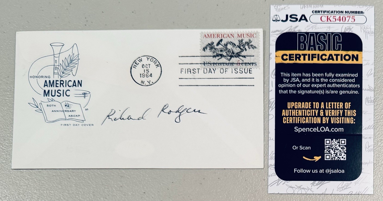 Richard Rodgers Signed Autographed First Day Cover JSA Cert Theatre ...