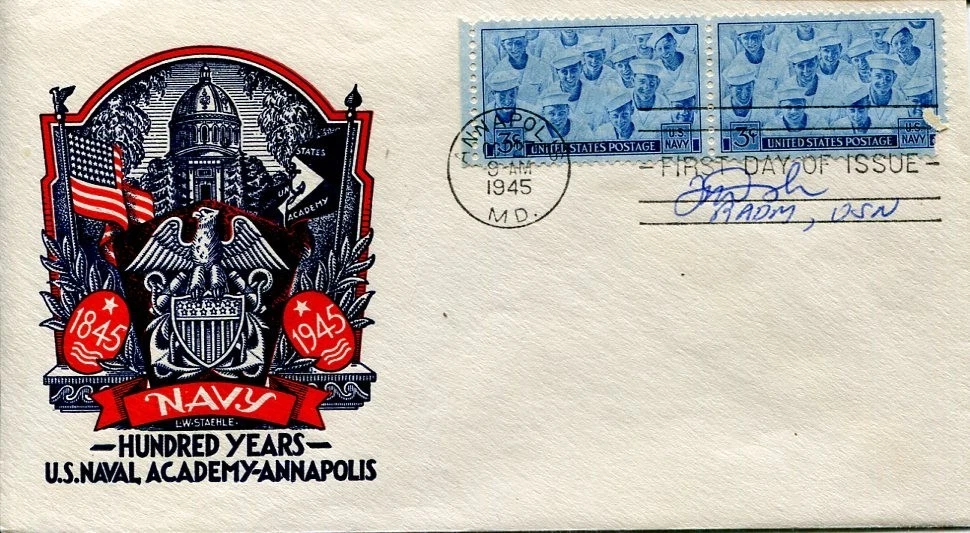 Vice Admiral James Doyle Navy WWII Korean War Battle of Inchon Signed ...
